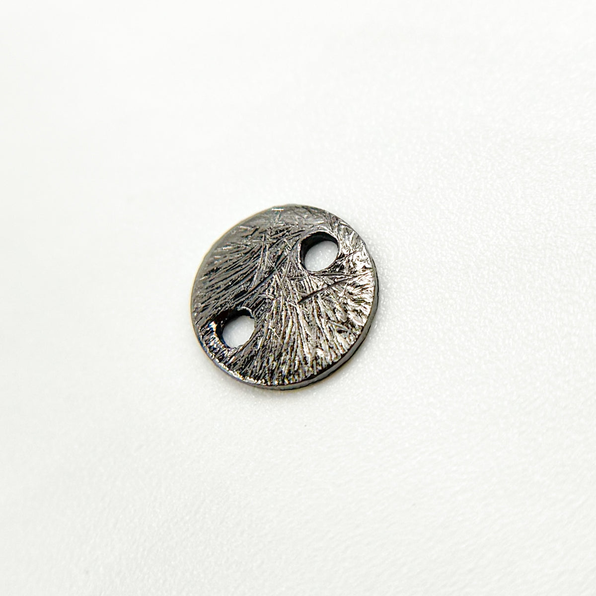DBR6. 6MM Black Rhodium Sterling Silver Brushed Round Flat Disc Connec