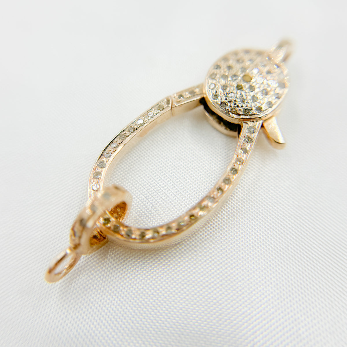 Buy Now Diamond & Sterling Silver Oval Trigger Clasp