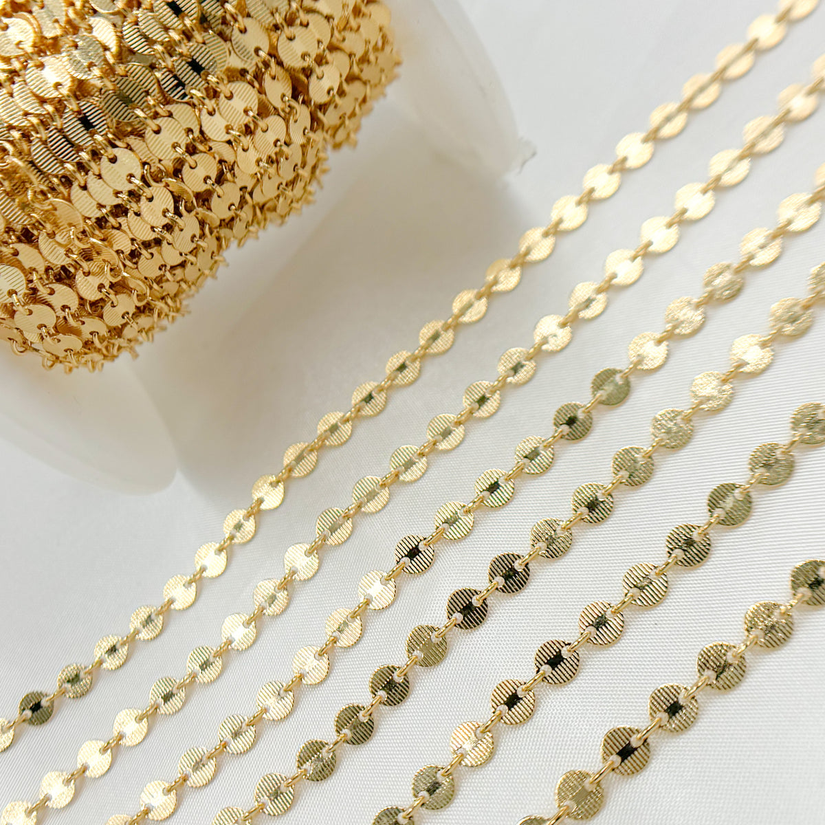 Buy Online 14K Gold Filled Textured Disc Chain for Jewelry