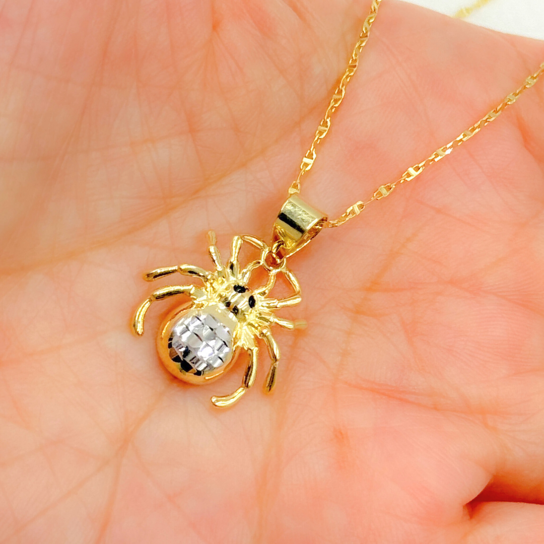 14k Solid Gold Spider Charm. GDP680 – Tresor Jewelry Inc