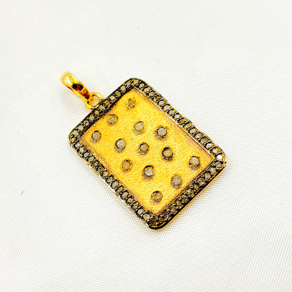 Buy Online Diamond Sterling Silver Rectangle Pendant