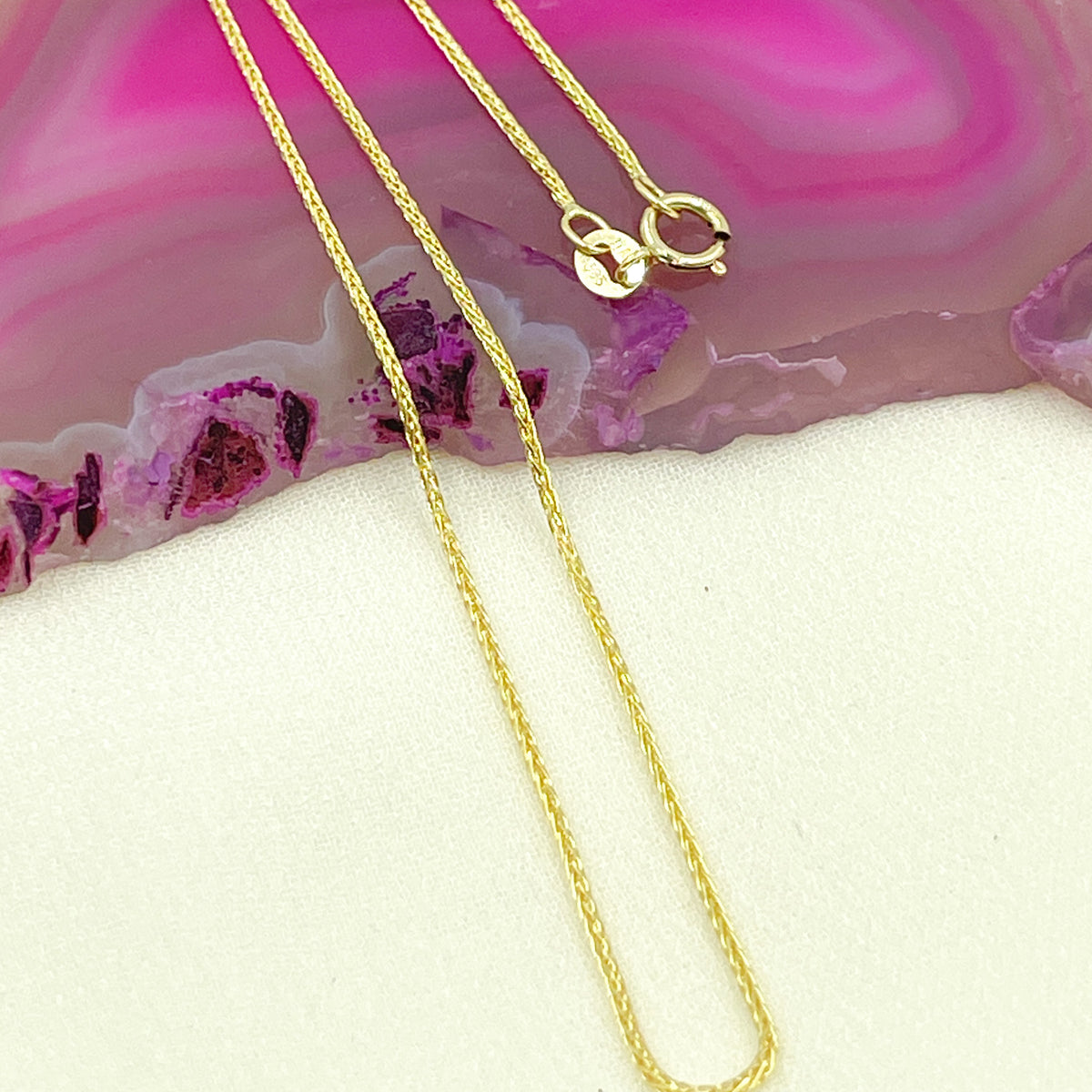 Buy Online Today 14K Solid Gold Wheat Chain Necklace