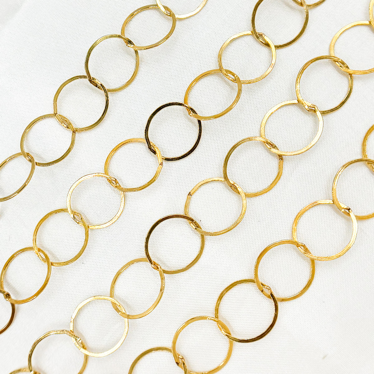 14K Gold Filled Flat Round Link Chain - Tresor Jewelry Inc